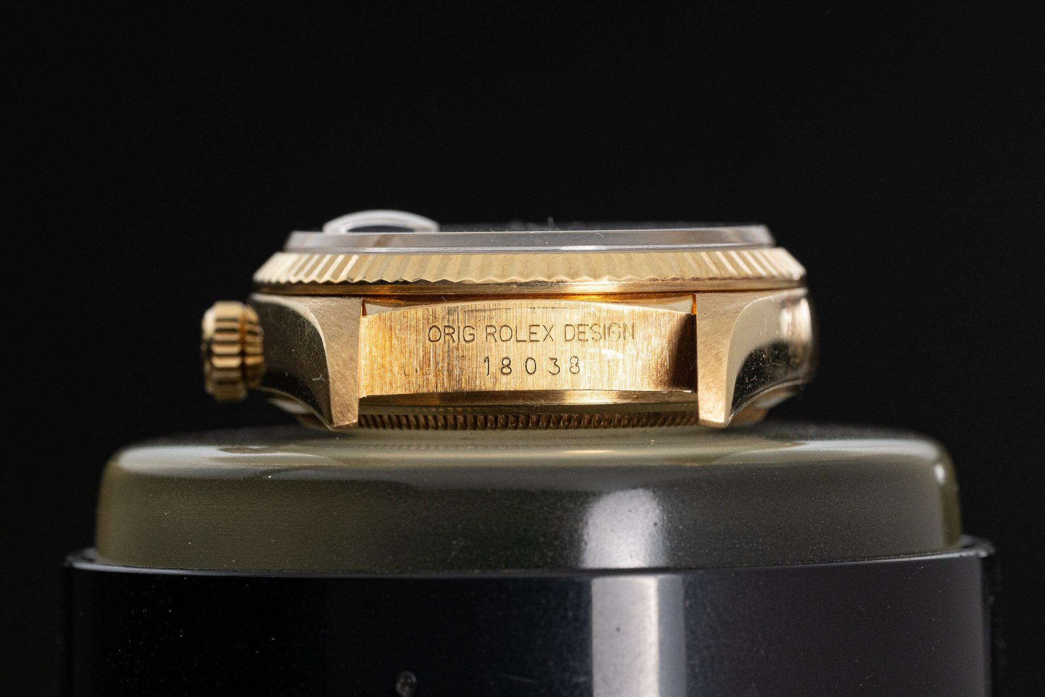 HQ Milton - 1986 Rolex Day-Date 18038 Spanish Date Wheel Champagne Dial ...